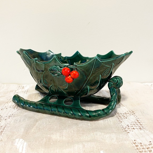 Vintage | Holiday | Vintage Lefton Holly Berry Sleigh Christmas Holiday ...